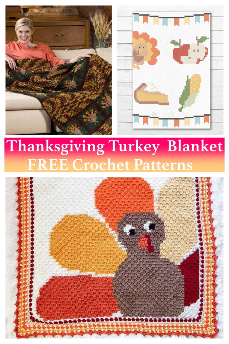 Thanksgiving Turkey Blanket Crochet Patterns - FREE - iGOODideas.com