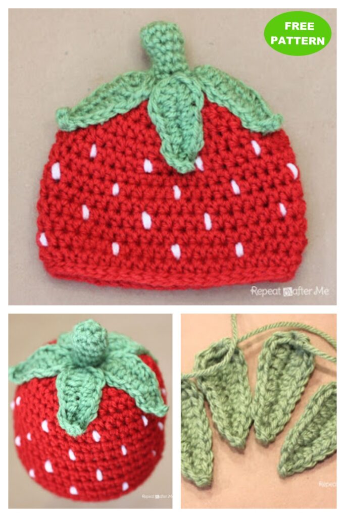 6 Strawberry Hat Crochet Patterns – FREE - iGOODideas.com