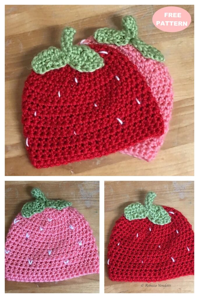 6 Strawberry Hat Crochet Patterns – FREE - iGOODideas.com