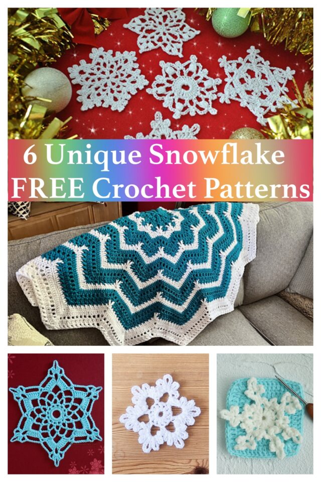 6 Unique Snowflake Crochet Patterns- FREE - iGOODideas.com