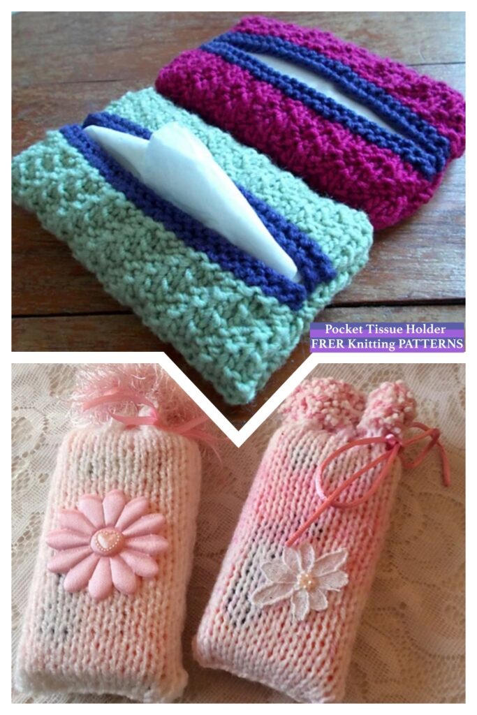 Pocket Tissue Holder Knitting Patterns - FREE - iGOODideas.com