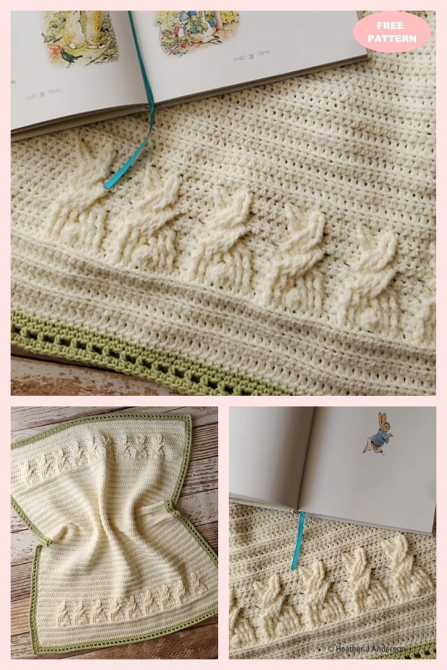 5 Baby Bunny Blanket Crochet Patterns – FREE - iGOODideas.com
