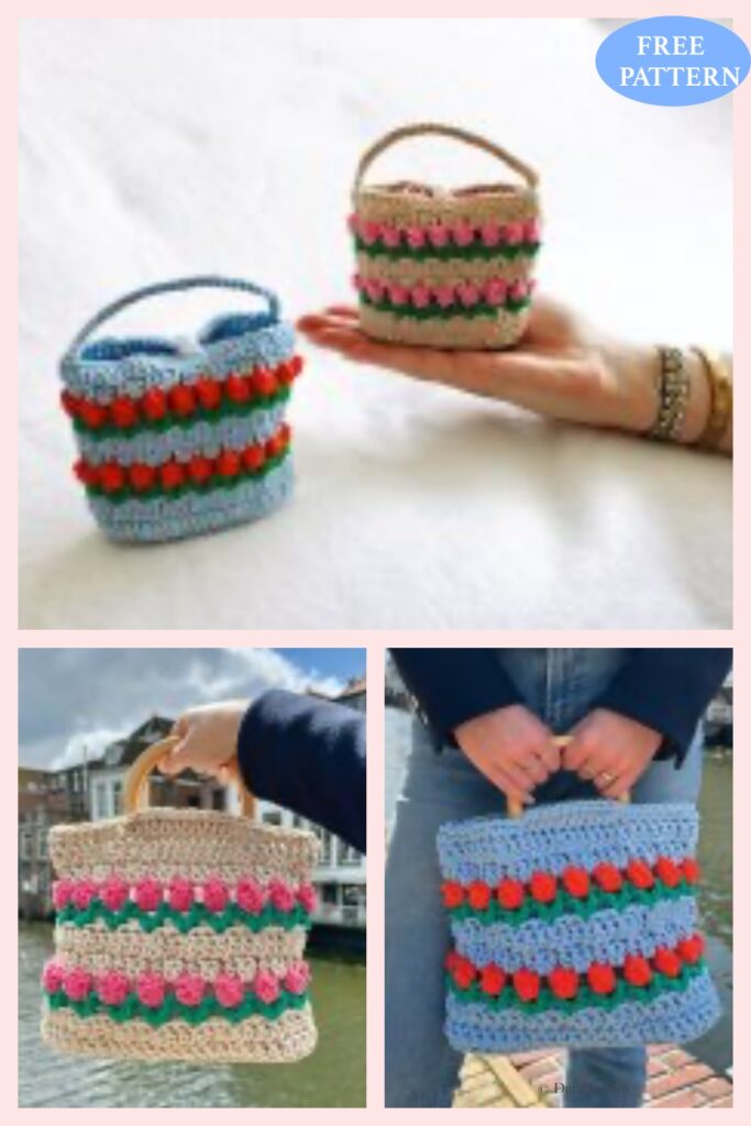 7 Tulip Bag Crochet Patterns – FREE - iGOODideas.com