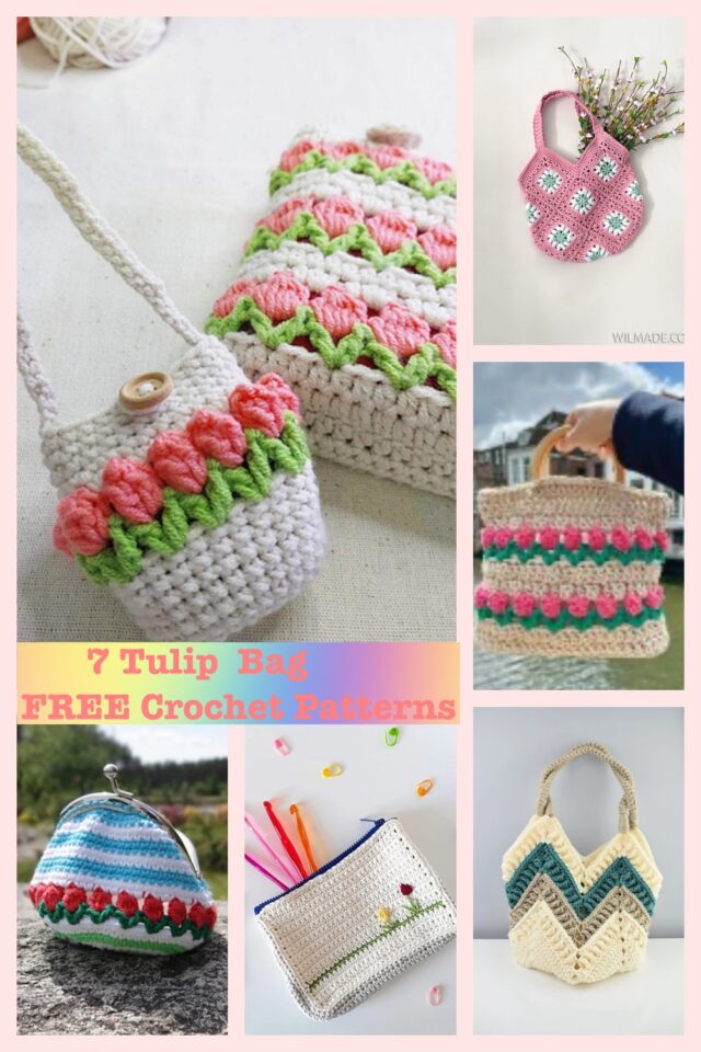 7 Tulip Bag Crochet Patterns – FREE - iGOODideas.com