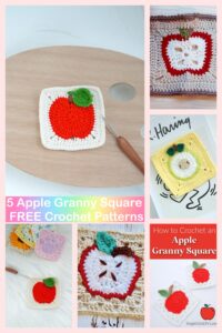 5 Apple Granny Square Crochet Patterns – FREE - iGOODideas.com