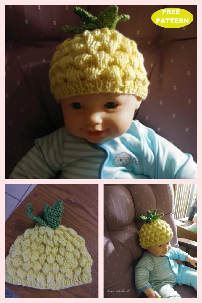 5 Pineapple Hat Knitting Patterns - FREE - iGOODideas.com