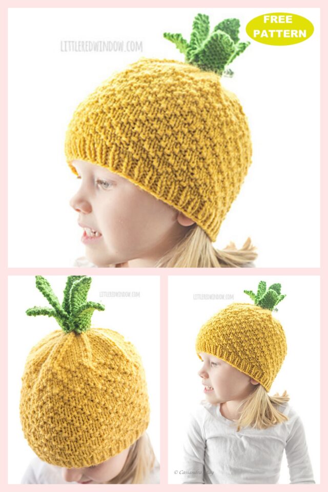 5 Pineapple Hat Knitting Patterns - FREE - iGOODideas.com