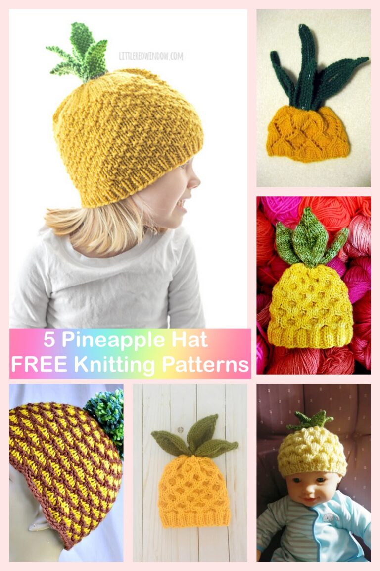 5 Pineapple Hat Knitting Patterns - FREE - iGOODideas.com