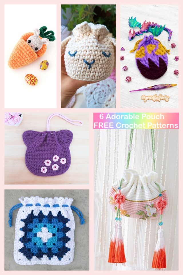 6 Adorable Pouch Crochet Patterns – FREE - iGOODideas.com