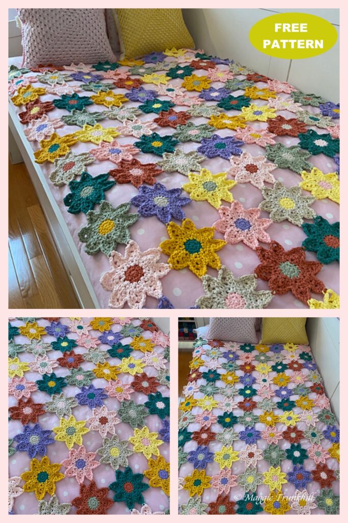 7 Fantanstic Flower Blanket Crochet Patterns – FREE - iGOODideas.com