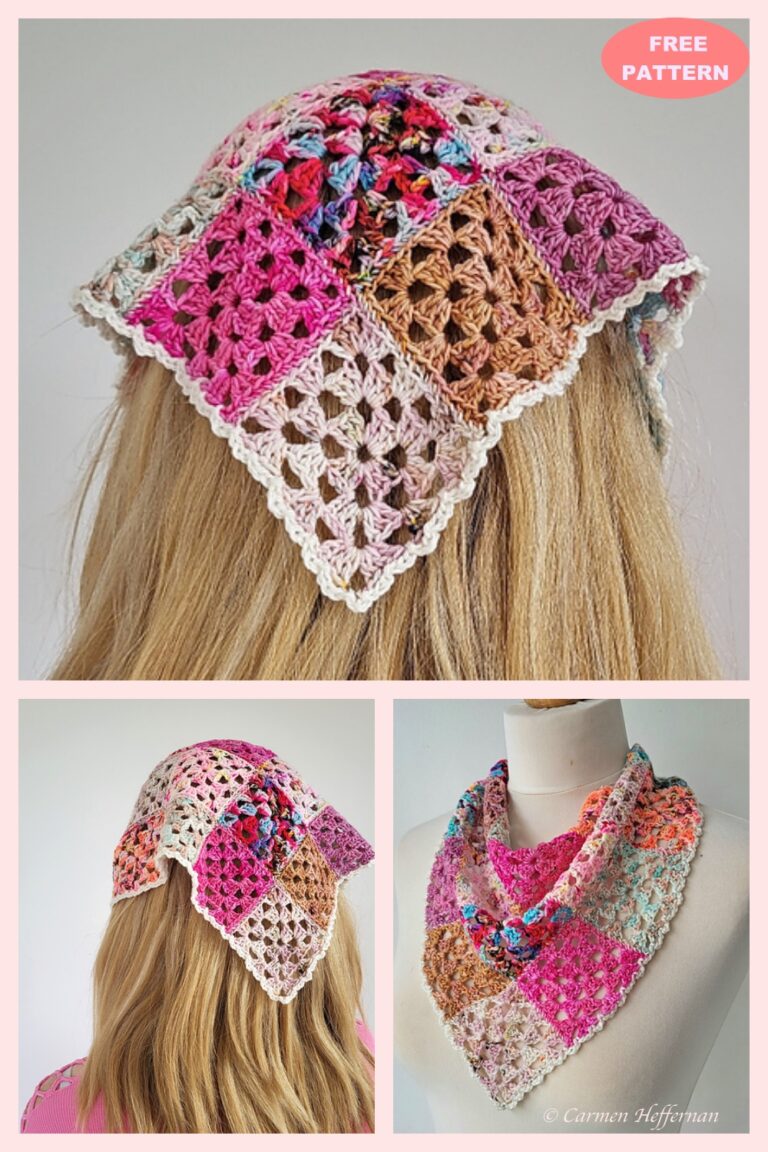8 Stylish Bandana Crochet Patterns - FREE - iGOODideas.com