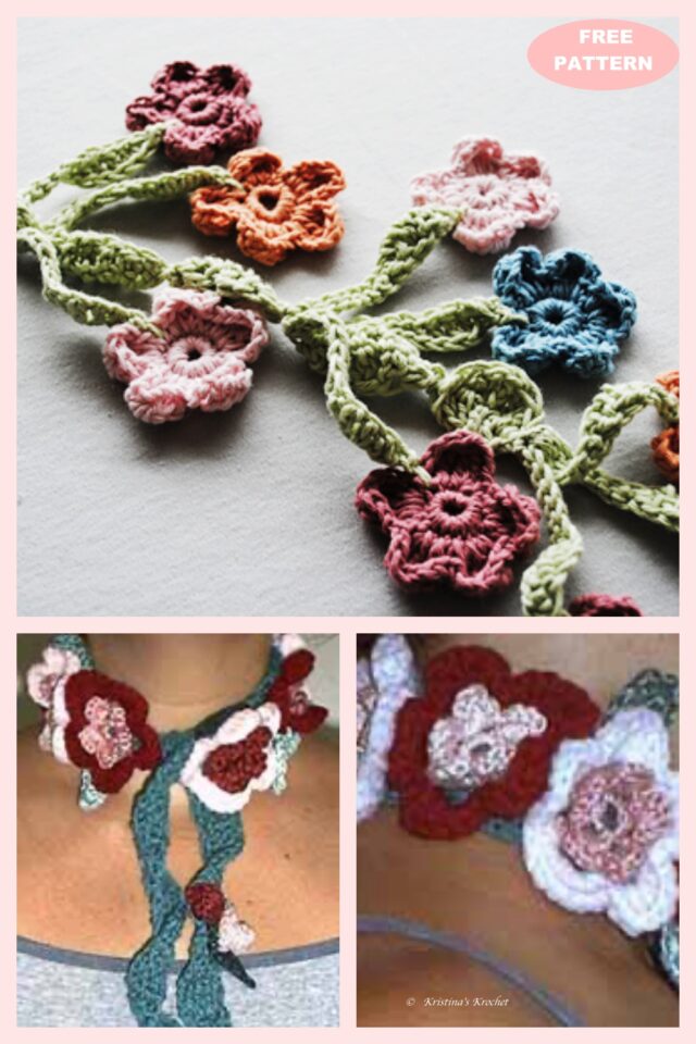 5 Flower Vines Crochet Patterns - FREE - iGOODideas.com