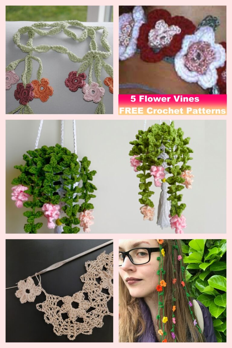 5 Flower Vines Crochet Patterns - FREE - iGOODideas.com