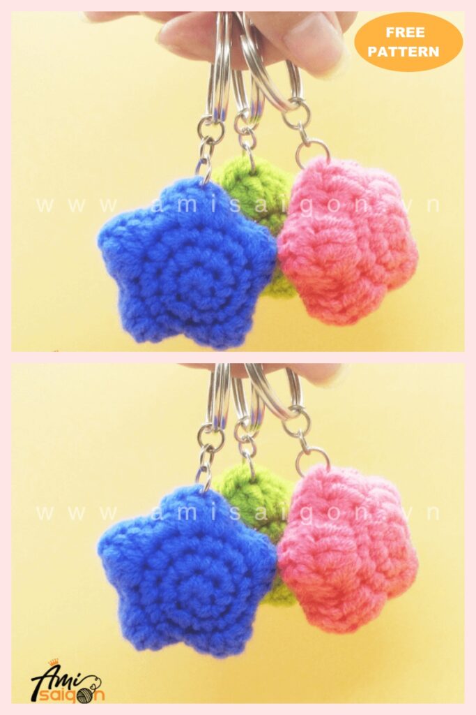 5 Star Keychain Crochet Patterns – FREE - iGOODideas.com