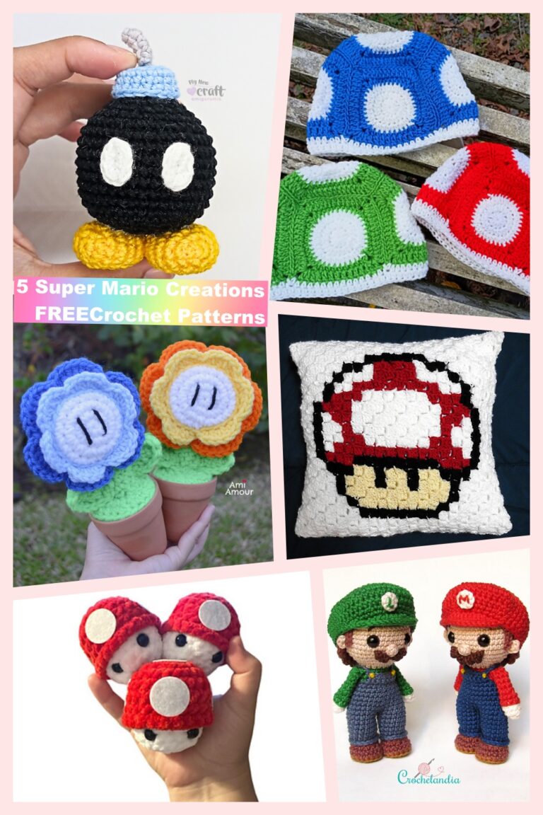 6 Super Mario Creations Crochet Patterns - FREE - iGOODideas.com